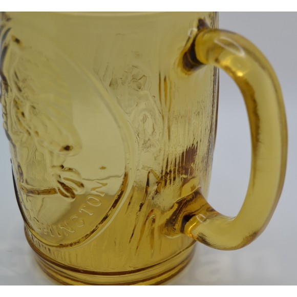 Source Unknown | Dining | George Washington Mount Vernon Embossed Amber Glass Beer Mug Cup ...